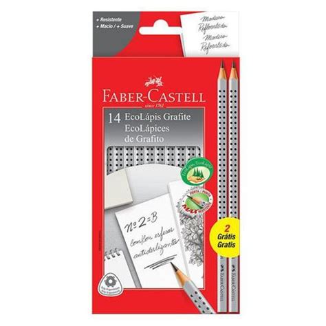 Caixa Lápis Preto Faber Castell Eco Grip Com 14 Unidades Papelaria