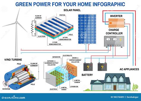 Solar Panel And Wind Power Generation System For Home Infographic