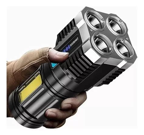 Super Potente Linterna De Alcance Led m Recarregável Color De La Luz Negro MercadoLibre