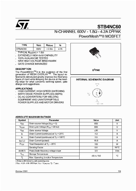 STB4NC60_357094.PDF Datasheet Download --- IC-ON-LINE