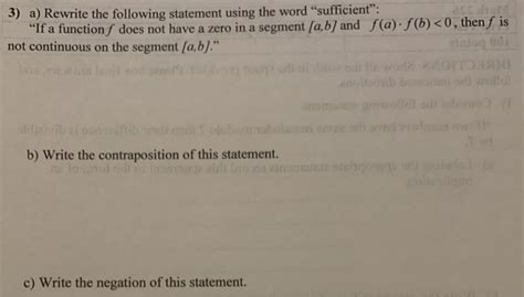 Solved 3 A Rewrite The Following Statement Using The Word