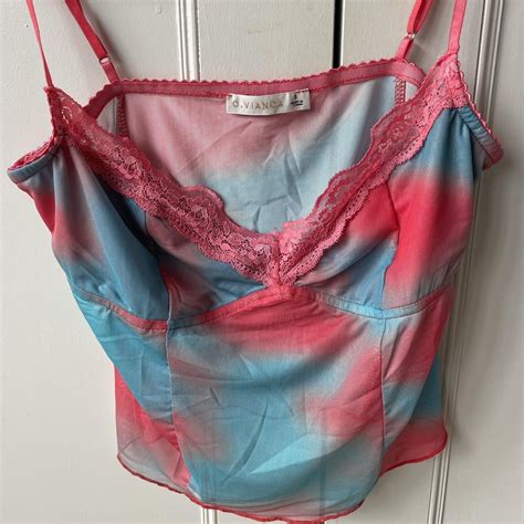 Dollskill Ovianca Mesh Lace Cami With Lettuce Depop