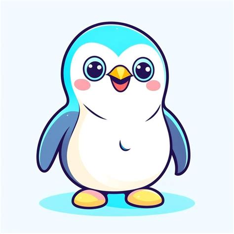 Premium Ai Image Adorable Penguin Character 2d Vector Art Clean Line