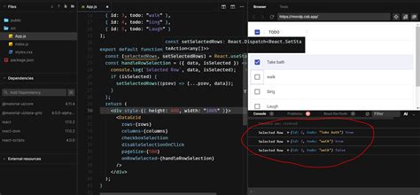 reactjs how to handle material ui onrowdeselected stack overflow