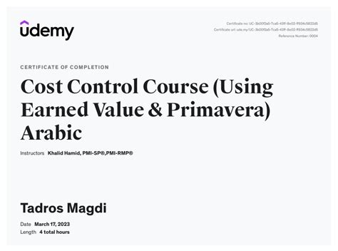 Tadros Magdi On Linkedin Udemy Course Completion Certificate