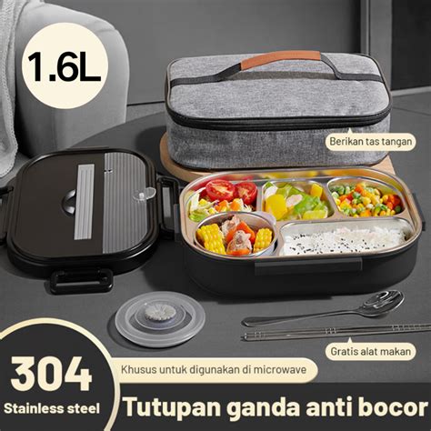 Jual Kotak Makan Lunch Box 3 4 5 Grid Kotak Bekal Stainless Kotak Makan