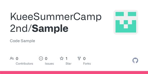 Github Kueesummercamp Nd Sample Code Sample