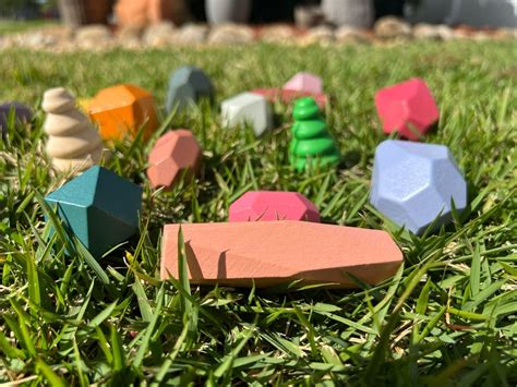 Wooden Stacking Rocks Balancing Game Montessori Wooden Balance Rock