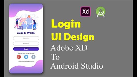 Xd Android Login Ui Design Tutorial Adobe Xd To Android Studio Xml Tutorial YouTube