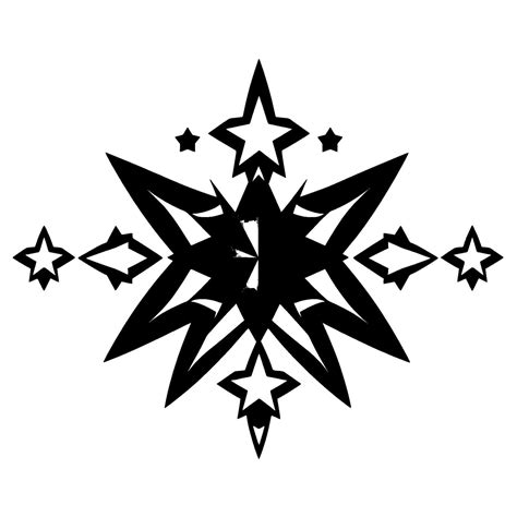 Stylized Compass Rose With Gradient And Sharp Black Lines Featuring