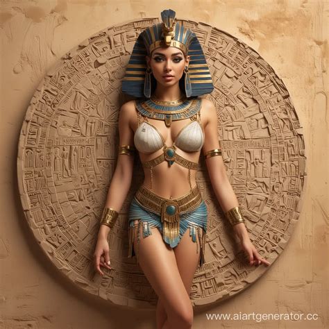 Sensual Cleopatra In Egyptian Volumetric Drawing Ai Art Generator