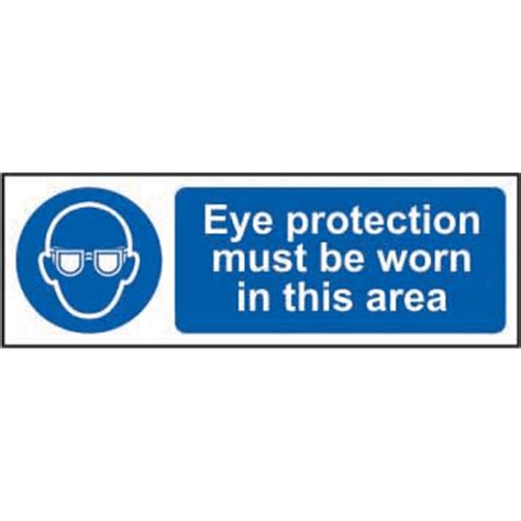 Eye Protection Must Be Worn In This Area Sign Non Adhesive Rigid Pvc