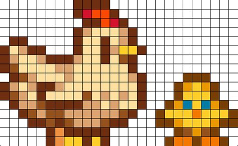 Stardew Valley White Chicken Perler Bead Pattern Bead Sprites