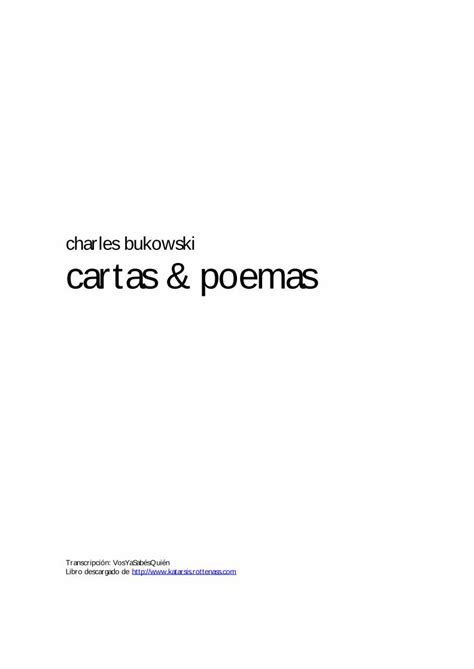Pdf Bukowski Cartas Y Poemas Dokumen Tips