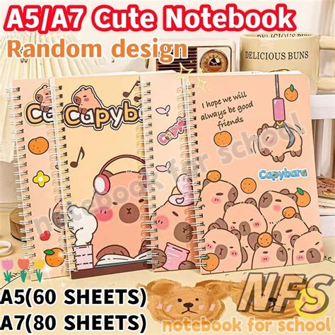Nfs A5 A7 Cute Capybara Random Design Coil Notebook Lined Pages Spring