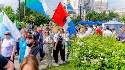 Indefinite Protest Action For Sergei Furgal Editorial Photo Image Of Truth Square 281816176