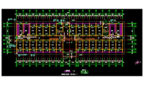 郑州6层5140平米学生宿舍楼建筑设计图 宿舍楼公寓楼 宿舍公寓 建筑图纸 图纸 筑图网