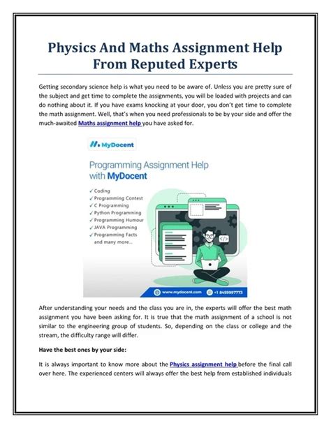 Ppt Physics And Maths Assignment Help From Reputed Experts Powerpoint