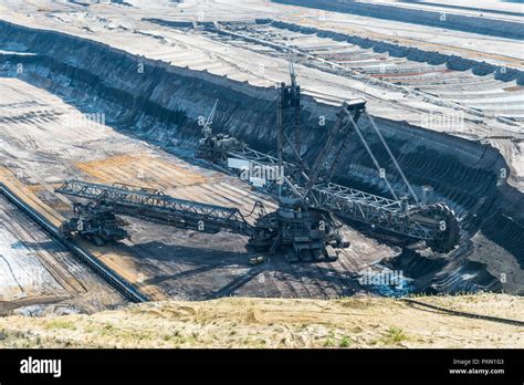 Germany Garzweiler Surface Mine Giant Bucket Wheel Excavator Stock
