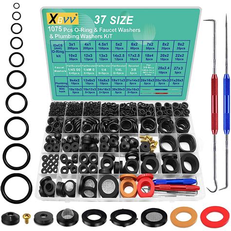 Xbvv 37 Size 1075 Pcs Rubber O Ring Plumbing Washers And Faucet Washers