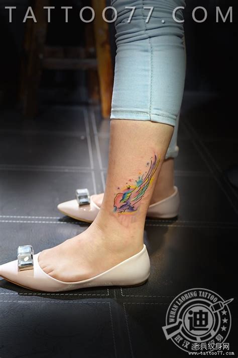 武汉纹身店12月作品可爱的彩色卡通天使纹身图片tattoo作品