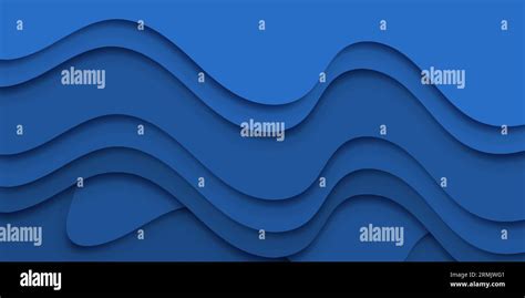 Abstract Dark Blue Paper And Overlap Wave Curve Line Dimension Modern Website Banner Design