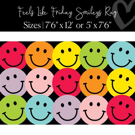Big Rainbow Smiley Faces Rug Rainbow Classroom Rug Feels Like Frid