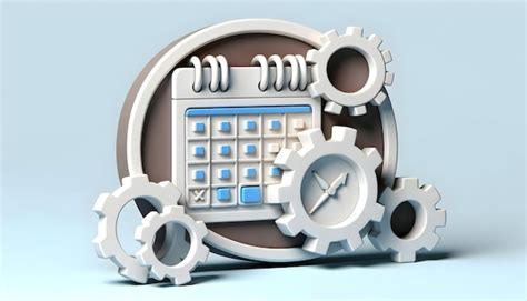3d Border Frame With Calendar And Gear For Schedule Concept Time