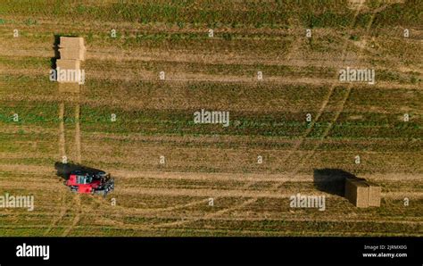Agricultural Tractor Collect Wheat Straw Into Briket For Transportation