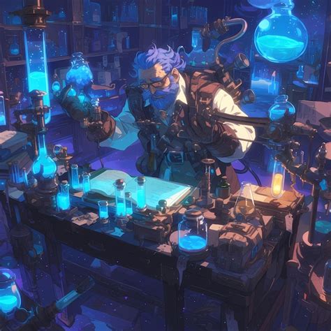 Premium Photo Eccentric Scientist Unveils New Discovery In Illuminated Lab