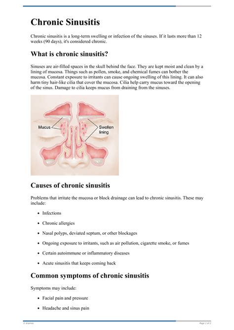 Text Chronic Sinusitis Healthclips Online