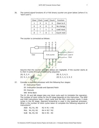 Gate Computer Science Solved Paper 2007 PDF