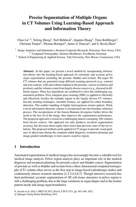 Pdf Precise Segmentation Of Multiple Organs In Ct Volumes Using