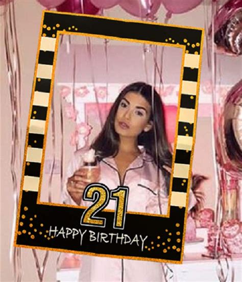 Jevenis Black Gold 21th Photo Booth Frame 21th Birthday Photo Frame