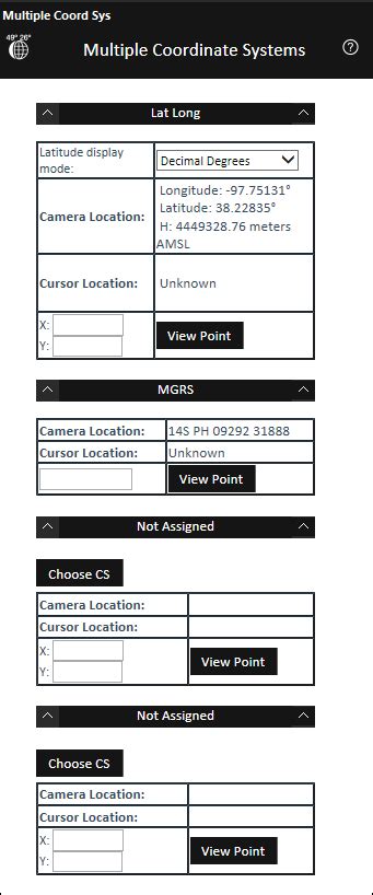 Multiple Coordinate Systems