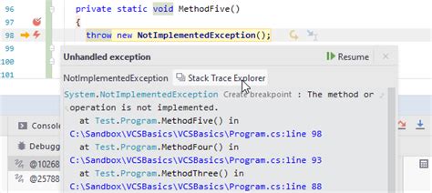 Explore And Navigate Exception Stack Traces JetBrains Rider Documentation
