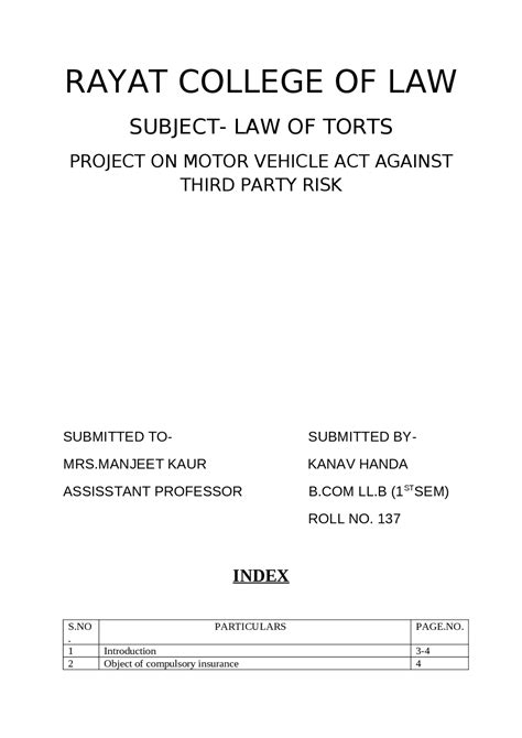 Law Of Torts Docsity