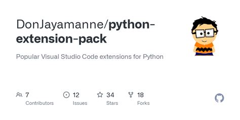 GitHub DonJayamanne Python Extension Pack Popular Visual Studio Code Extensions For Python