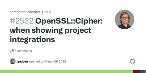openssl cipher ciphererror when showing project integrations · issue