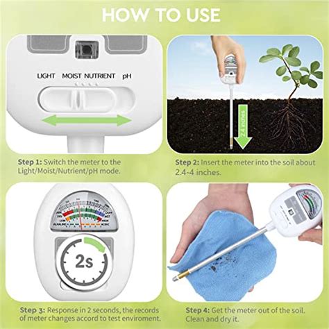 Upgraded Soil Moisture Meter 4 In 1 Soil PH Tester Soil Moisture