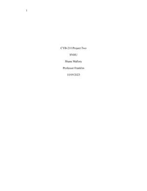 CYB 230 Module Four Lab Worksheet Shane Mallory CYB 230 Module Four