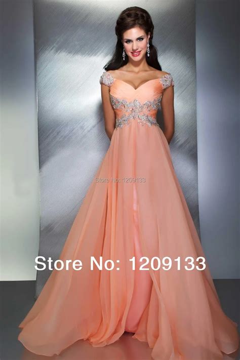 Popular Peach Colored Gowns Buy Cheap Peach Colored Gowns Lots From