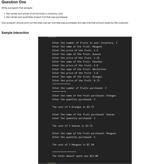 Solved Question One Write A Program That Accepts The Chegg