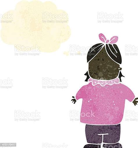 복고풍 말풍선이 있는 배부른 여자아이 고풍스런에 대한 스톡 벡터 아트 및 기타 이미지 고풍스런 귀여운 기이함 Istock