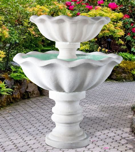 2 Tier Floral Fountain Cast Stone International