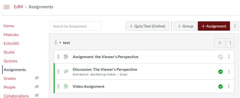 Creating A Video Assignment With Canvas Studio Wpi Atc Ttl