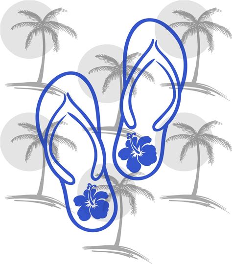 Hibiscus Flip Flops Digital Svg For Vinyl Etsy