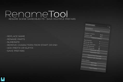 rename tool simple rename tool is a easy to use game object rename
