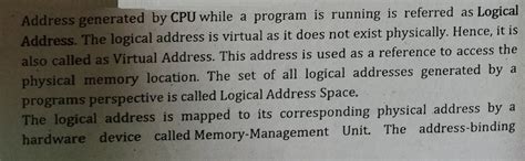 What Is Logical And Physical Address Calculate The Physical Address From The Logical Address
