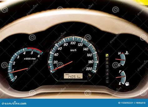 Modern Car Dashboard With Analog And Digital Display Stock Image